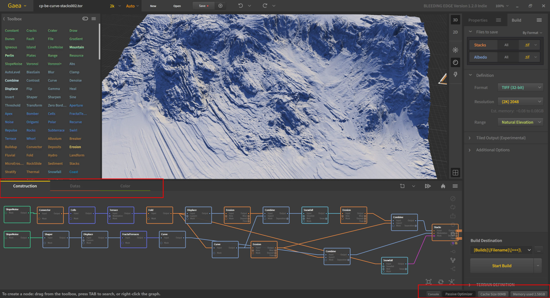 Quadspinner Gaea ist ein Landschafts Generator.